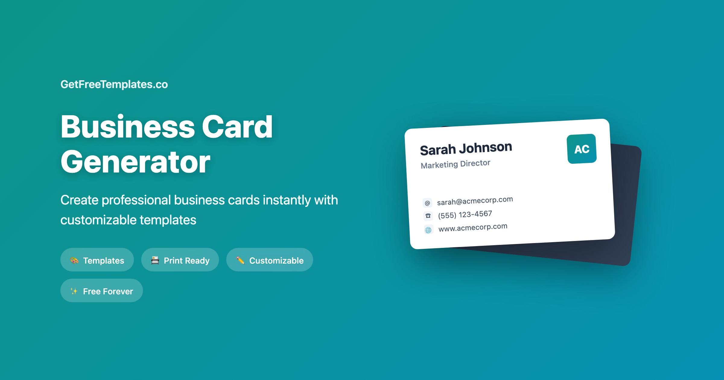 Free Business Card Generator - Create Professional Cards Online ...
