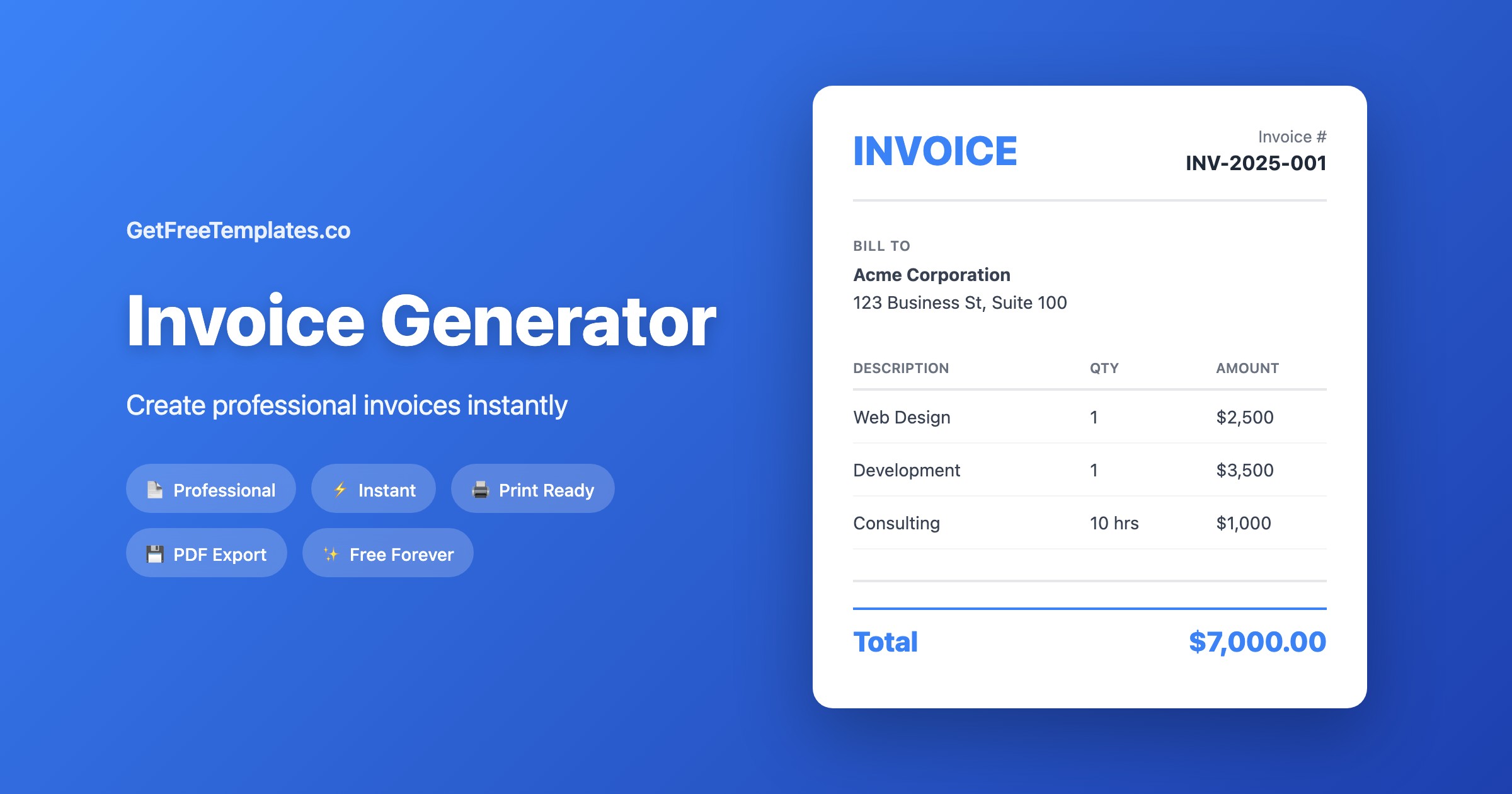Free Invoice Generator - Create Professional Invoices Online ...