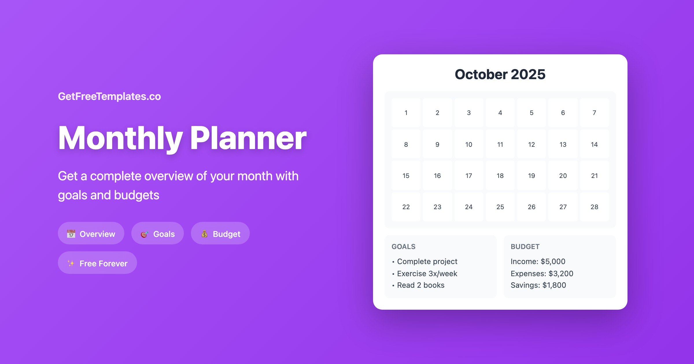 Monthly Planner Tool - Calendar Creator & Habit Tracker ...